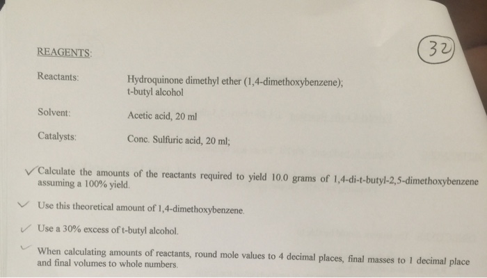 Solved Reactants: Hydroquinone dimethyl ether | Chegg.com