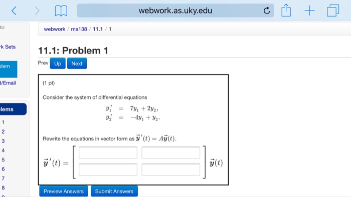 Solved Consider the system of differential equations y'_1 = | Chegg.com