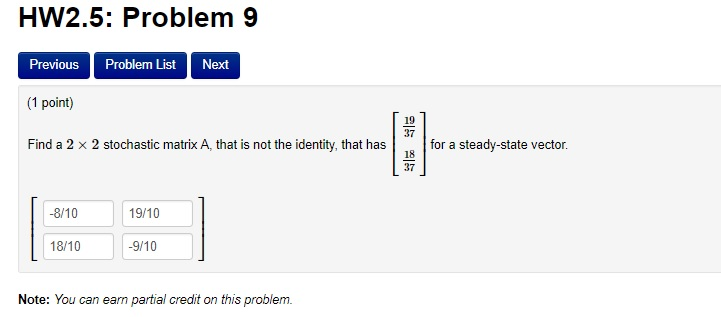 Solved HW2.5: Problem 9 Previous Problem List Next (1 point) | Chegg.com