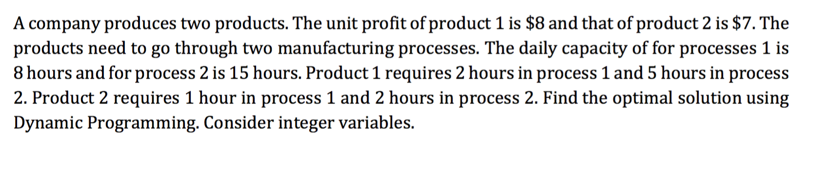 Solved A company produces two products. The unit profit of | Chegg.com