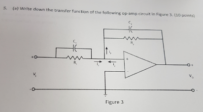 Solved 5. (a) write down the transfer function of the | Chegg.com