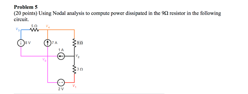 Solved Using Nodal analysis to compute power dissipated in | Chegg.com