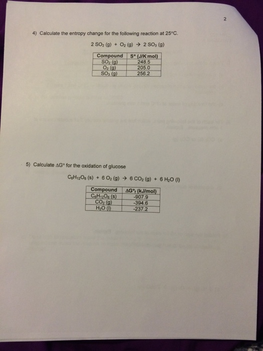 Solved 4) Calculate the entropy change for the following | Chegg.com