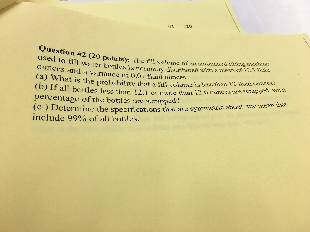 Solved The fill volume of an automated filling machine used | Chegg.com