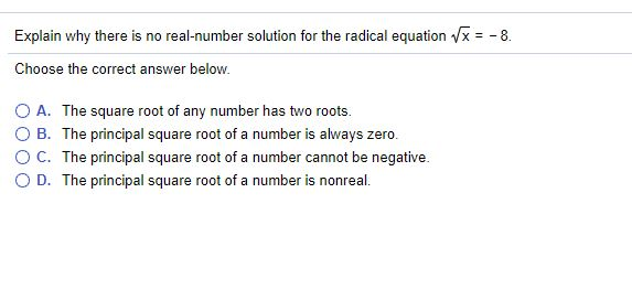 Solved 8. Explain why there is no real-number solution for | Chegg.com