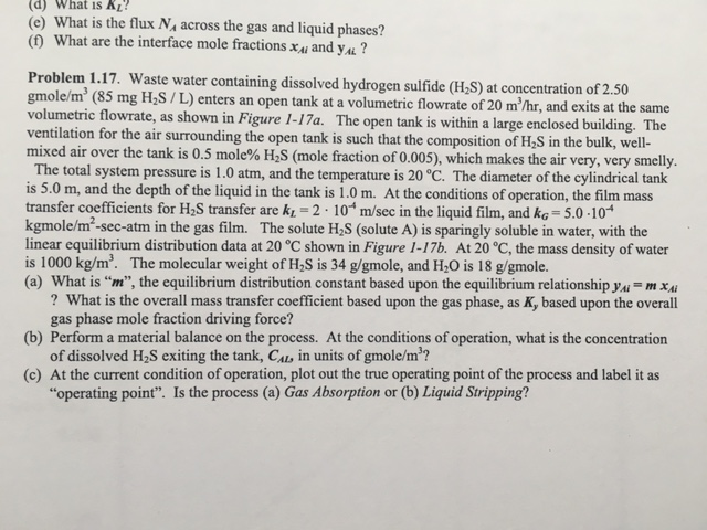 Mass transfer problem question | Chegg.com