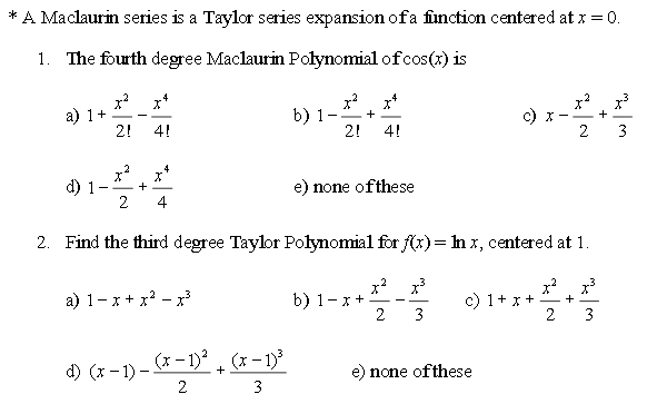 Taylor Series Polynomial