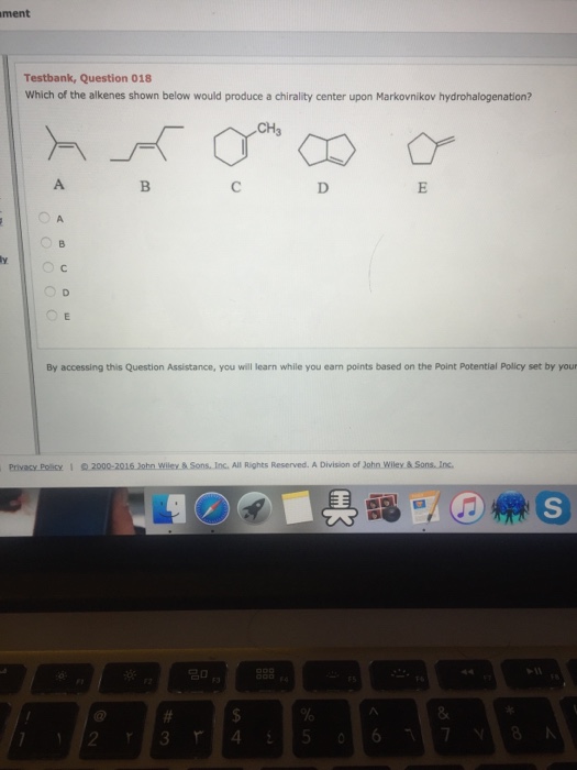 Solved Which of the alkenes shown below would produce a | Chegg.com