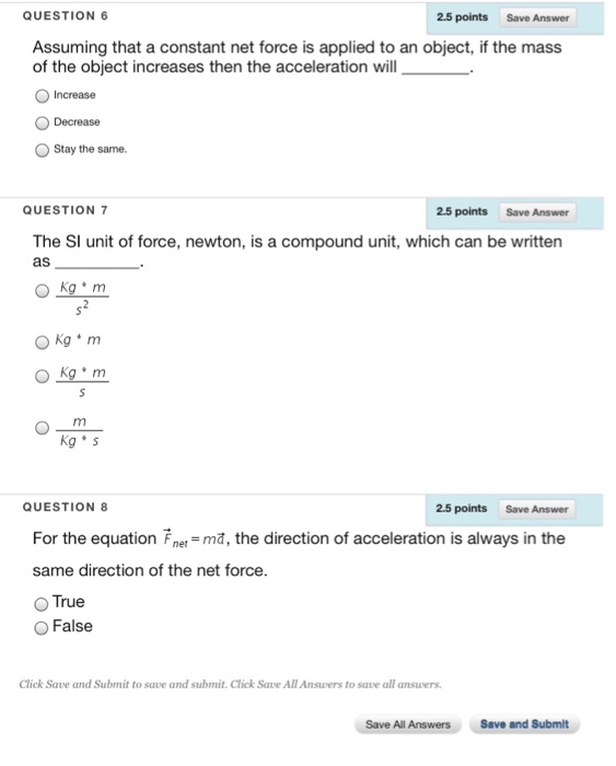 Solved Assuming that a constant net force is applied to an | Chegg.com