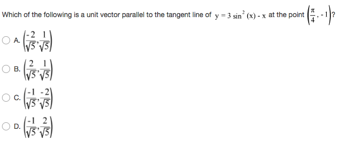 Solved Which of the following is a unit vector parallel to | Chegg.com