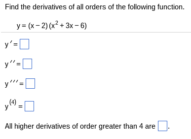 Solved Find the derivatives of all orders of the following | Chegg.com