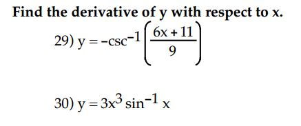 Solved Find the derivative of y with respect to x. y = | Chegg.com