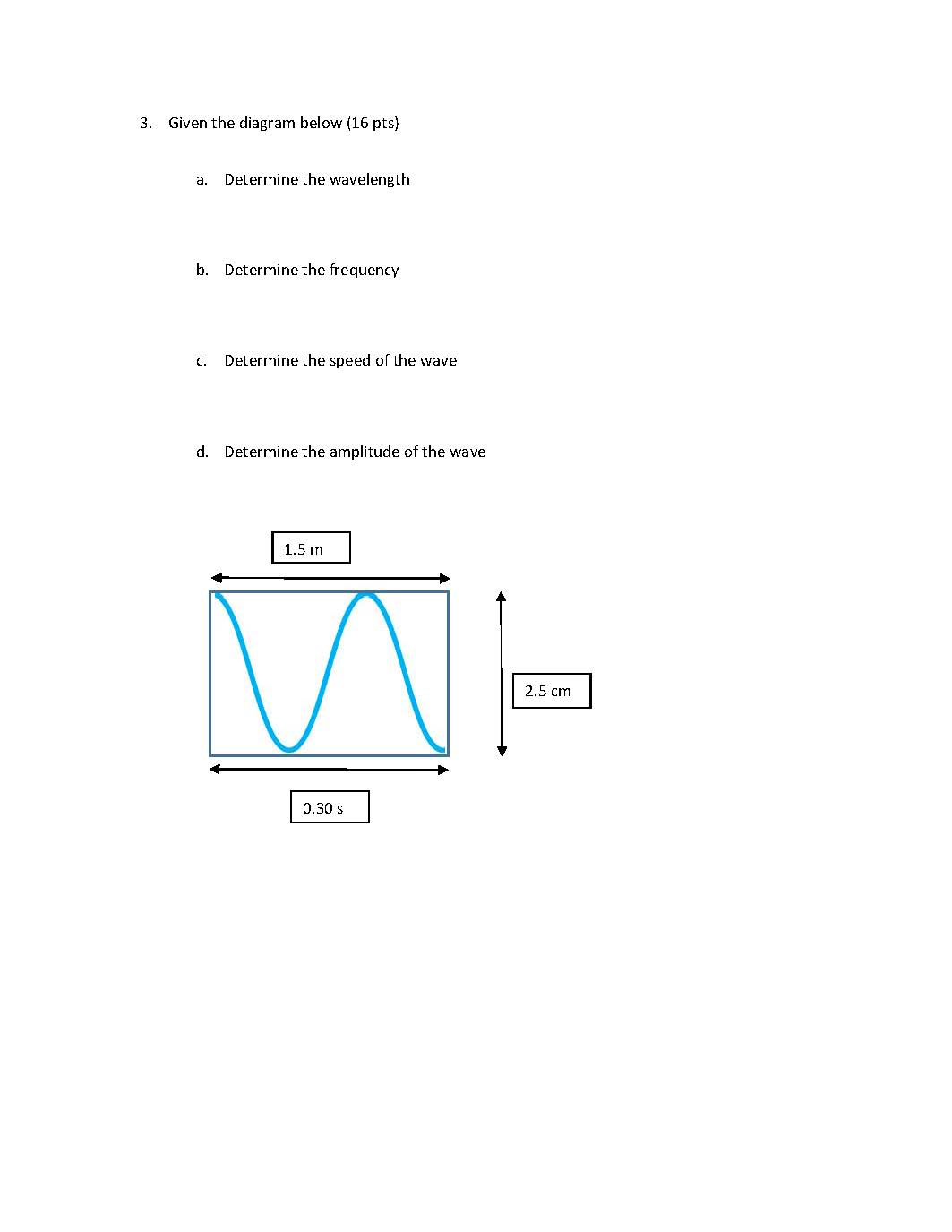 Solved Given the diagram below Determine the wavelength | Chegg.com