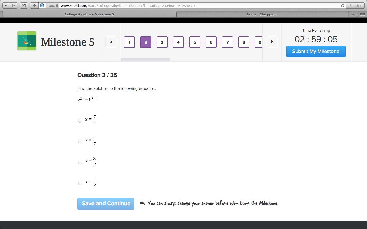 Solved Find the solution to the following equation. 23x = 8 | Chegg.com