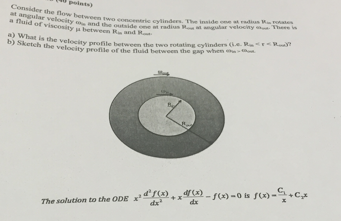 Consider the flow between two concentric cylinders. | Chegg.com