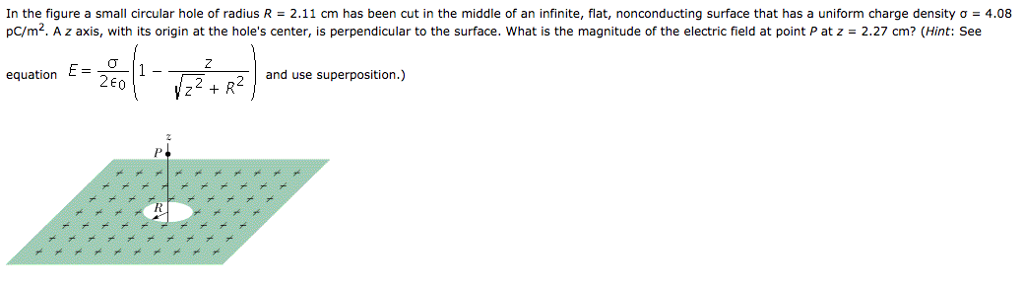 Solved In the figure a small circular hole of radius R = | Chegg.com