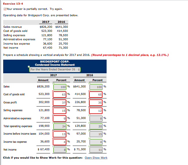 Solved Exercise 13-4 Your answer is partially correct. Try | Chegg.com