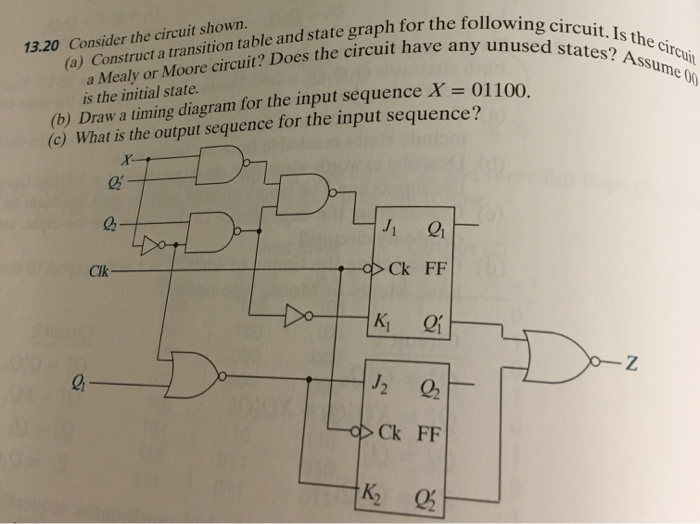 Solved Consider the circuit shown construct a transition | Chegg.com