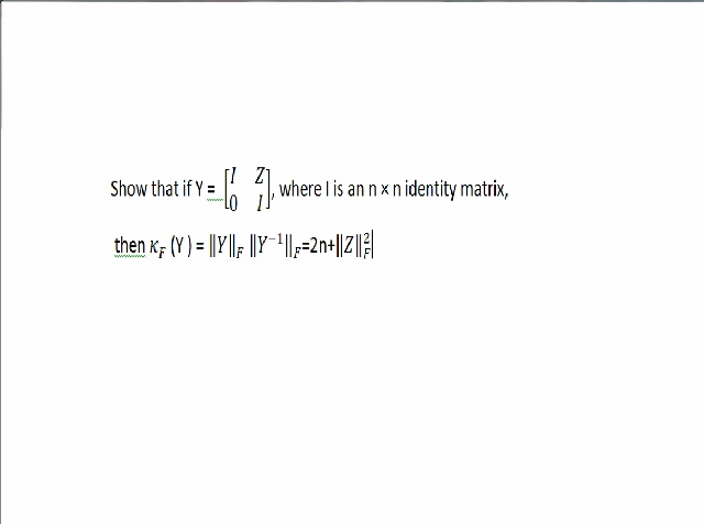 Show that if Y[], where l is an n x n identity | Chegg.com