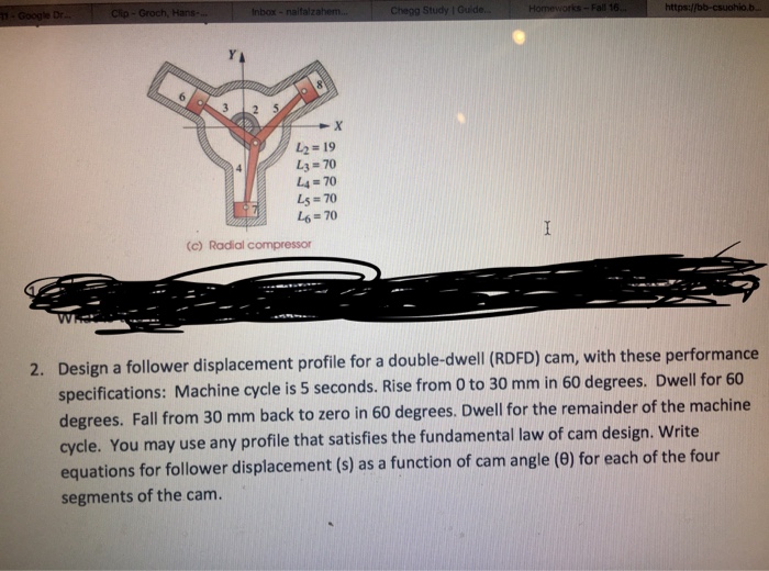 Solved Design a follower displacement profile for a | Chegg.com