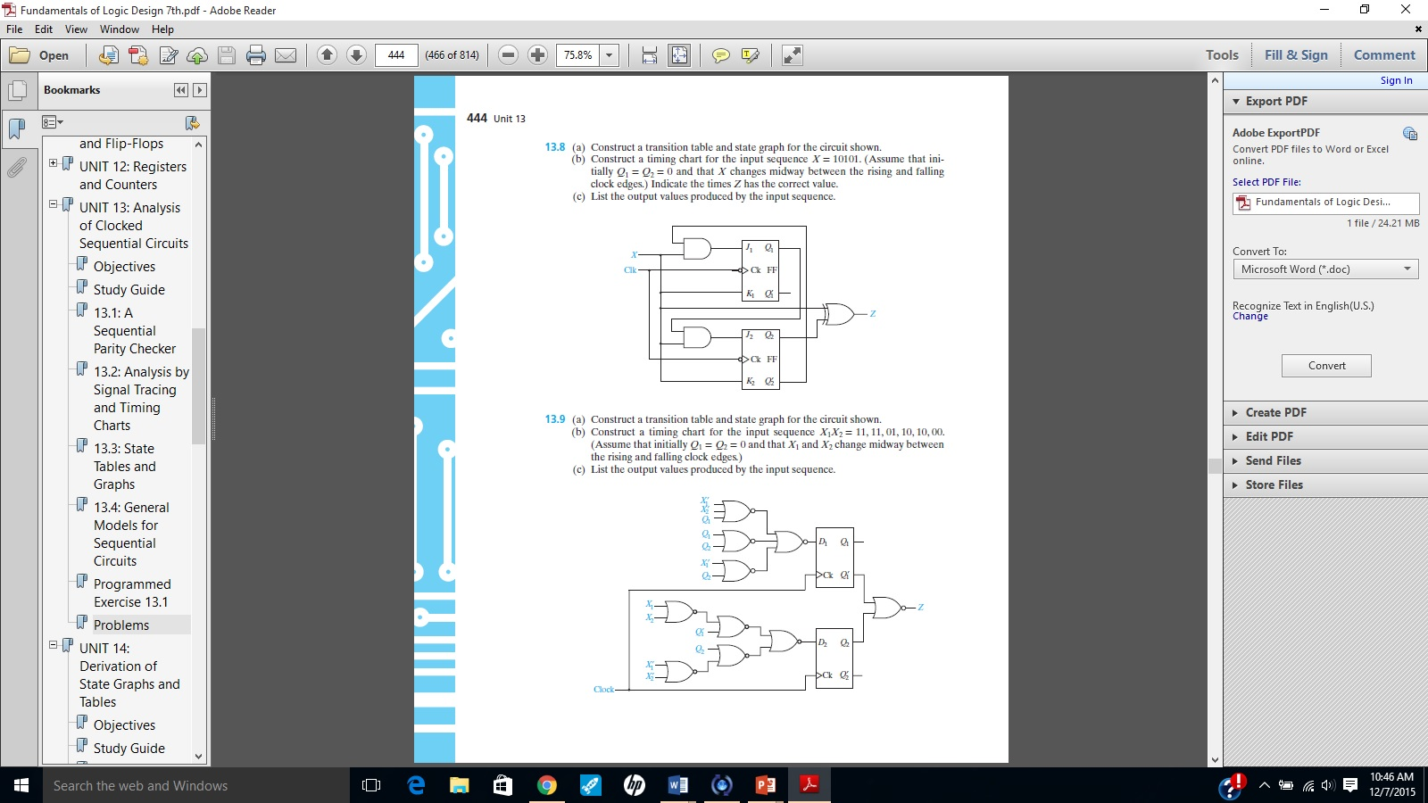 Solved Construct A Transition Table And State Graph For The