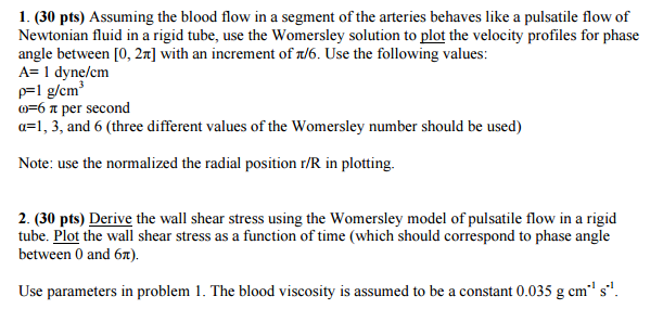 Assuming the blood flow in a segment of the arteries | Chegg.com