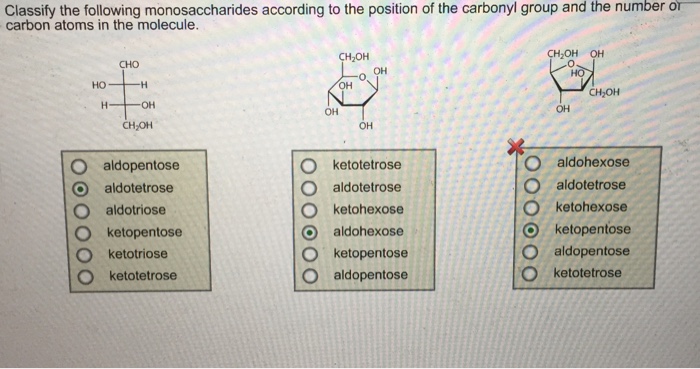 Solved Classify the following monosaccharides according to | Chegg.com Solved Classify the following monosaccharides according to | Chegg.com