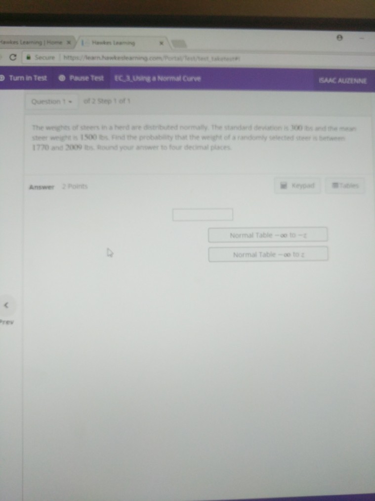 Solved C Secure https Turn in Test Pause Test EC.3Using a | Chegg.com