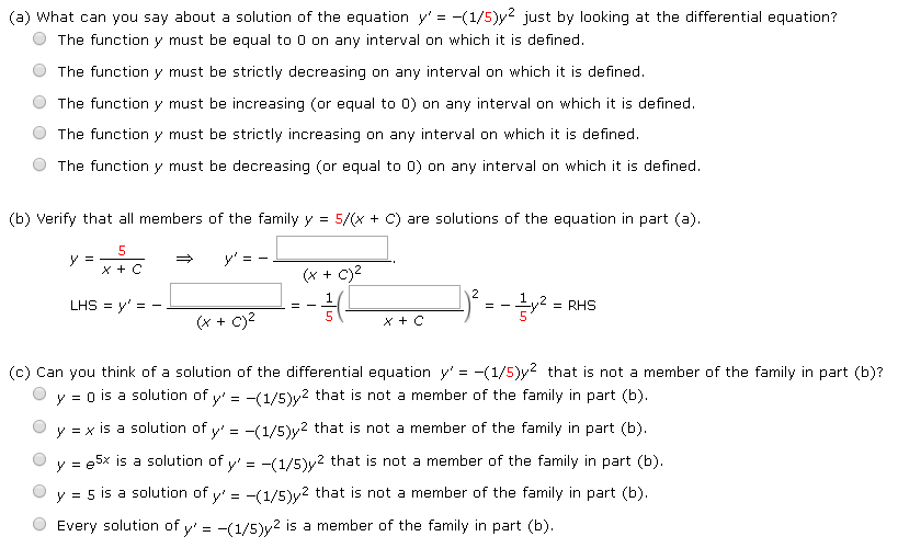Solved (a) what can you say about a solution of the equation | Chegg.com