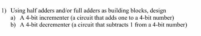 Solved Using half adders and/or full adders as building | Chegg.com