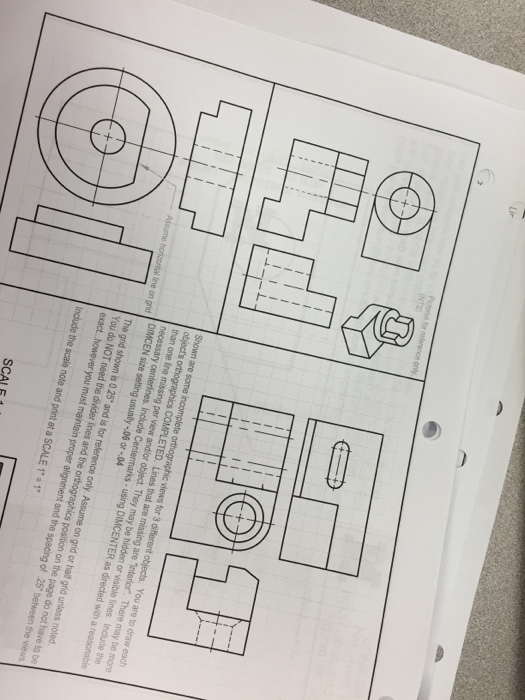 Solved Shown are some incomplete orthographic views for 3 | Chegg.com