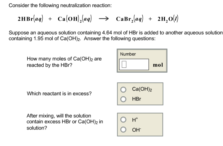 Solved Consider the following neutralization reaction: | Chegg.com