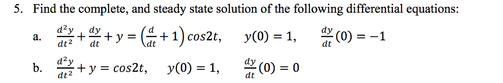 Solved 5. Find the complete, and steady state solution of | Chegg.com