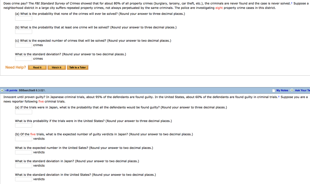 Solved Does crime pay? The FBI Standard Survey of Crimes | Chegg.com