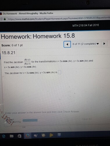 Solved Find the jacobian partial differential(x, y)/partial | Chegg.com