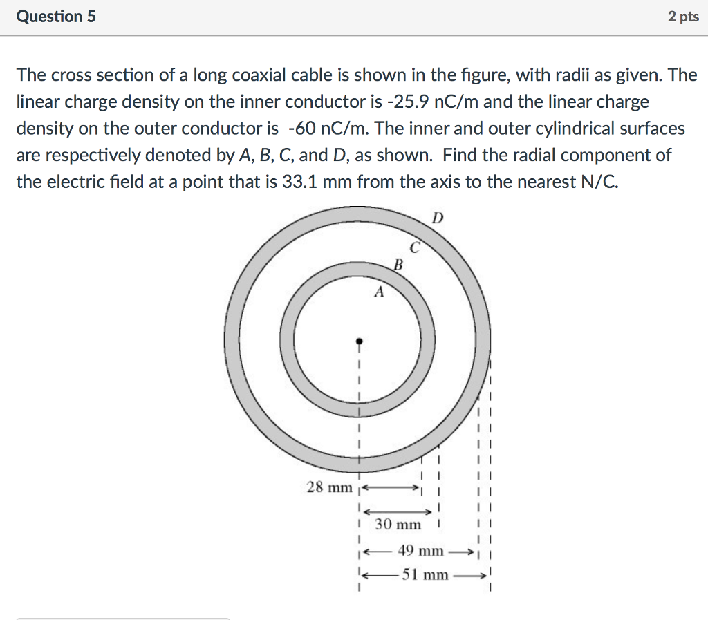 Solved The cross section of a long coaxial cable is shown in | Chegg.com