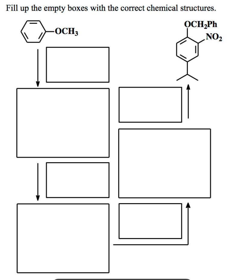 Solved Fill up the empty boxes with the correct chemical | Chegg.com