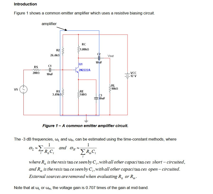 Solved Introduction Figure 1 shows a common emitter | Chegg.com