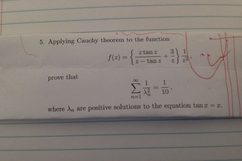 Solved Applying Cauchy theorem to the function f(z) = {z | Chegg.com