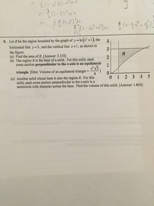 Solved Let R be the region bounded by the graph of y = ln | Chegg.com