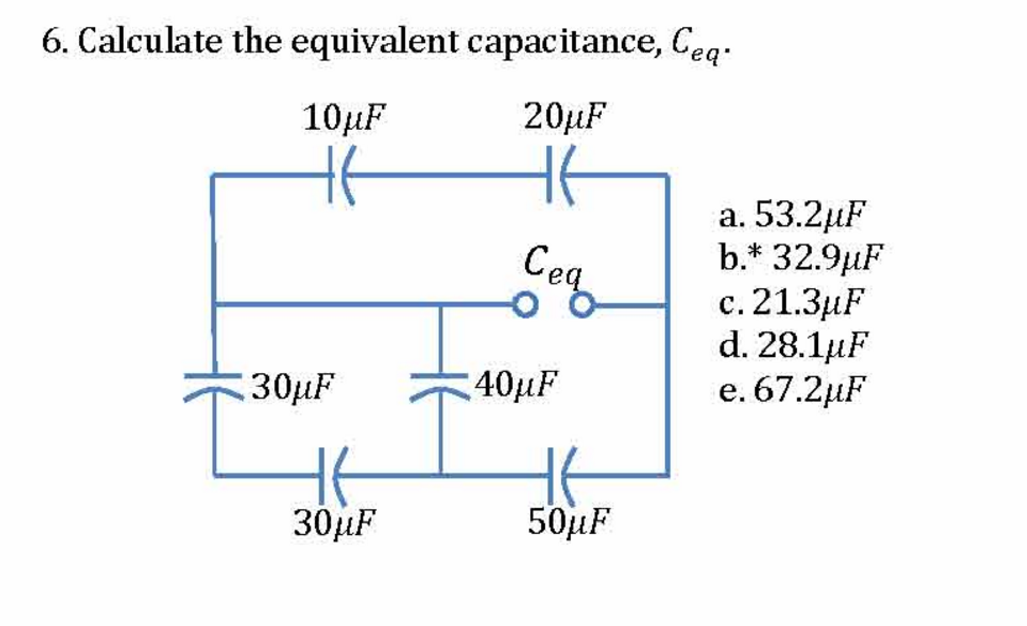 Solved Calculate the equivalent capacitance, C_eq 53.2 mu F | Chegg.com