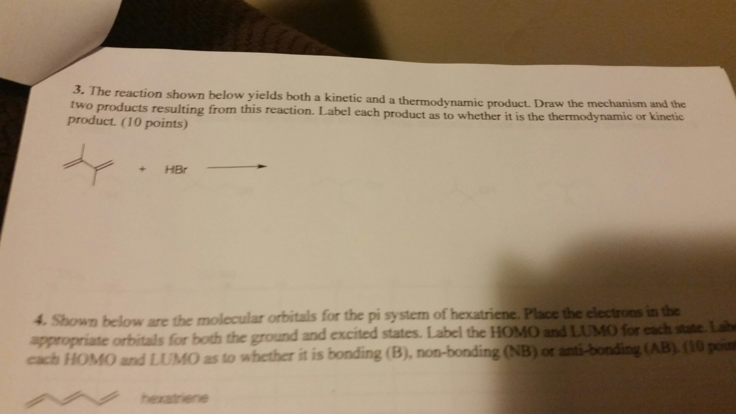 Solved The reaction shown below yields both a kinetic and | Chegg.com