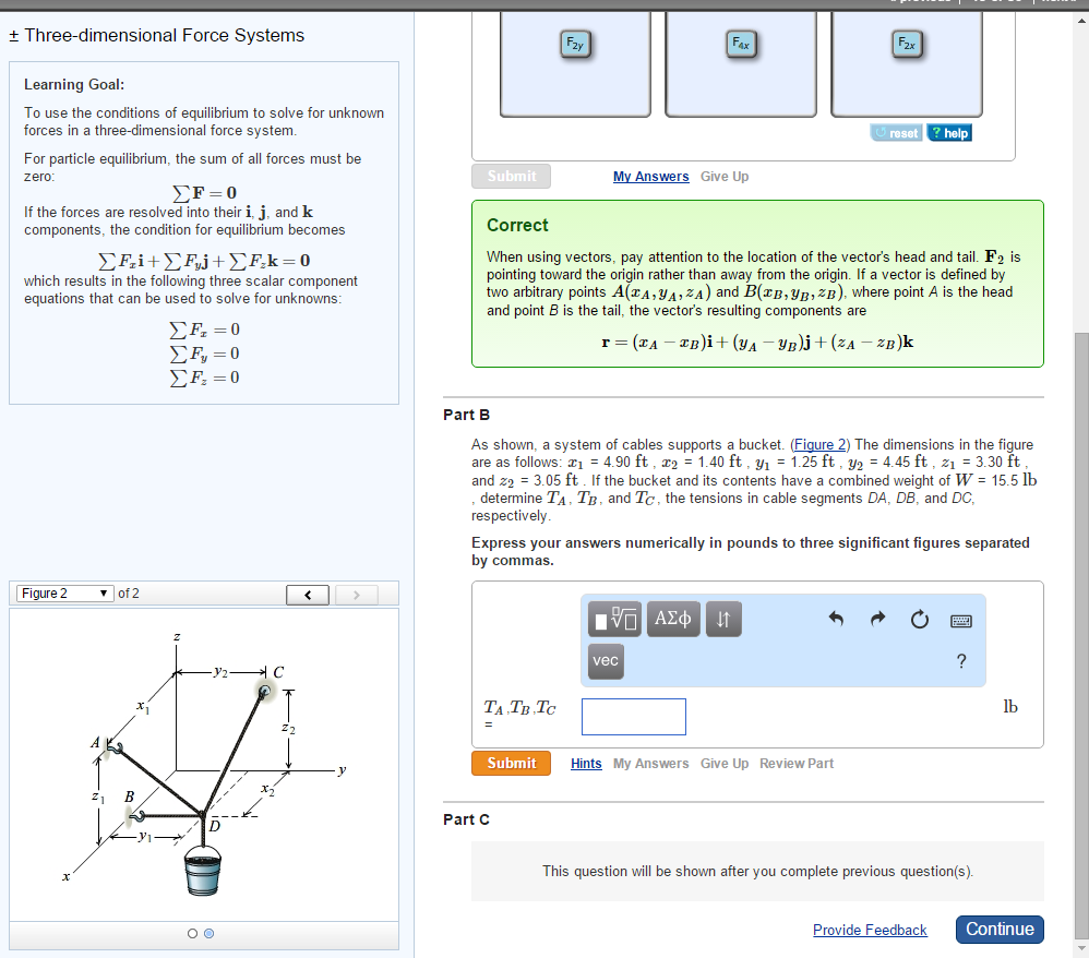 Solved t Three-dimensional Force Systems Learning Goal o use | Chegg.com