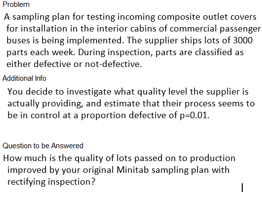 A sampling plan for testing incoming composite outlet | Chegg.com