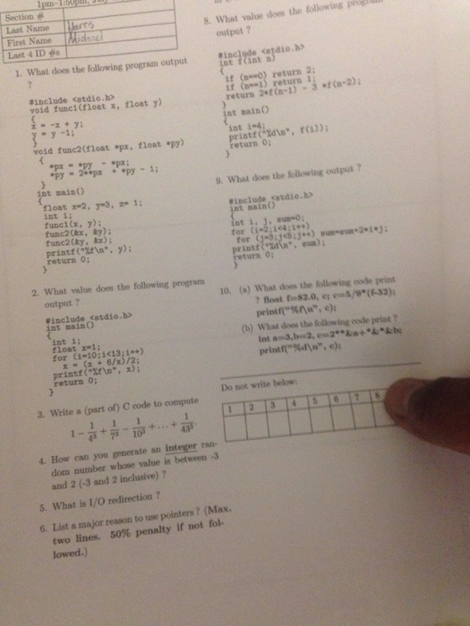 Solved What does the following program output? #include | Chegg.com