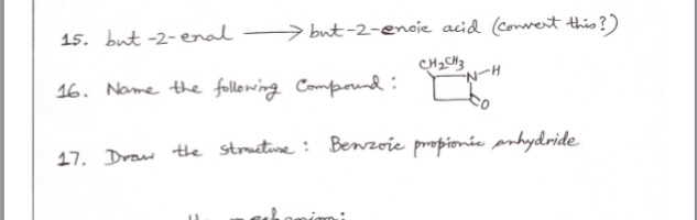 Solved But-2-enal rightarrow but-2-enoic acid (convert | Chegg.com