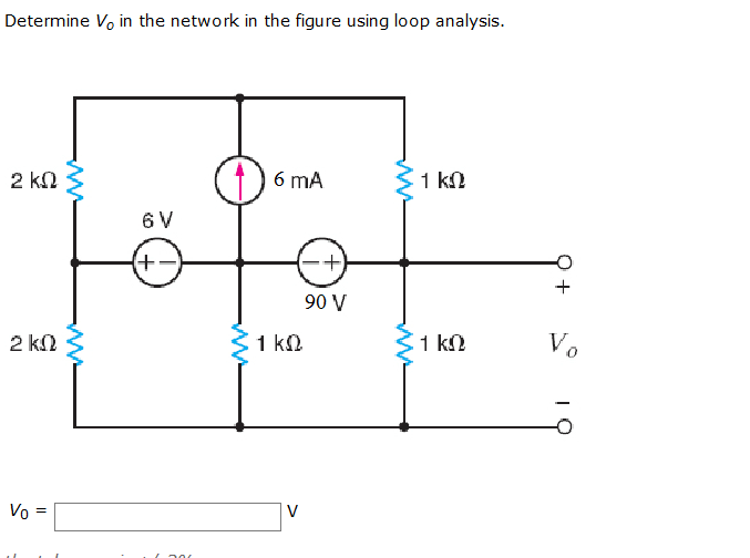 Solved Find V_o in the network in the figure using loop | Chegg.com