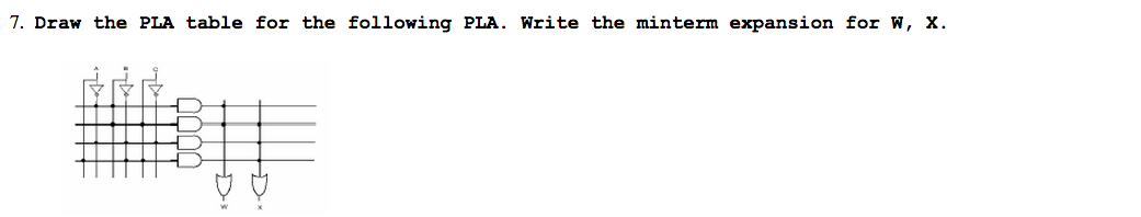 Solved Draw the PLA table for the following PLA. Write the | Chegg.com