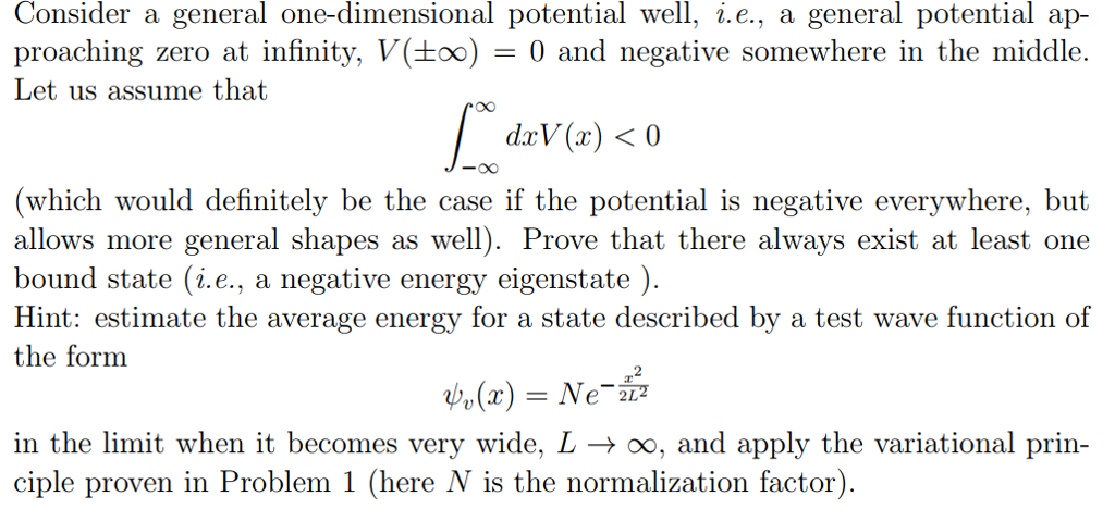 Consider a general one-dimensional potential well, | Chegg.com