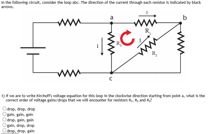 Solved In the following circuit, consider the loop abc. The | Chegg.com